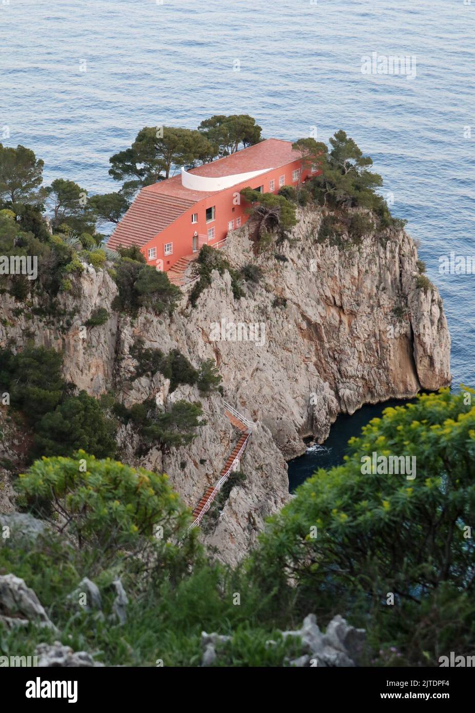 Capri - Villa Malaparte dal sentiero di Pizzolungo al tramonto Stock ...