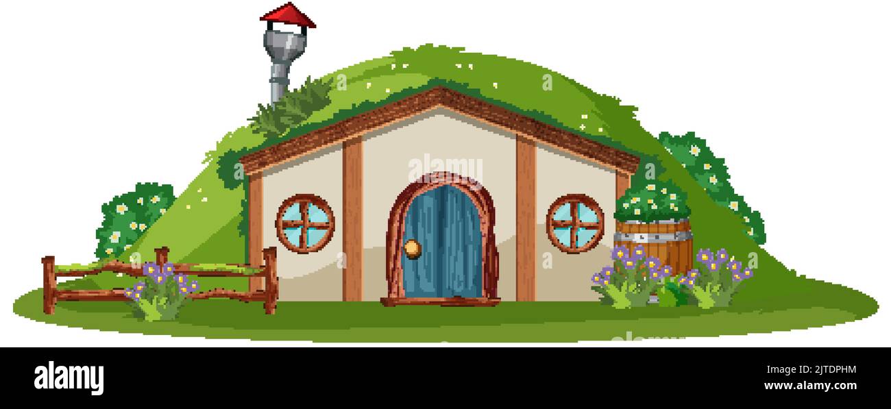 Hobbit House Isolated On White Background Illustration Stock Vector Image And Art Alamy