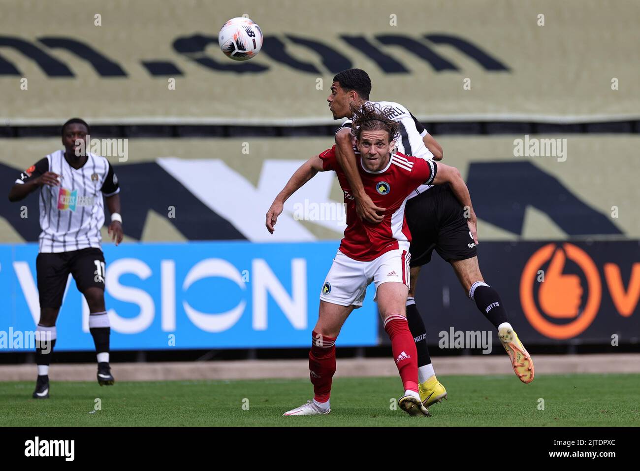 NOTTINGHAM, UK. AUGUST 29TH Callum Howe of Solihull Moors and Kairo ...