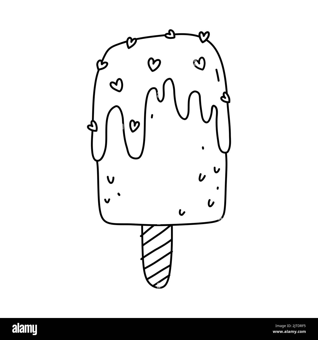 Cute ice cream with glaze isolated on white background. Sweet food ...