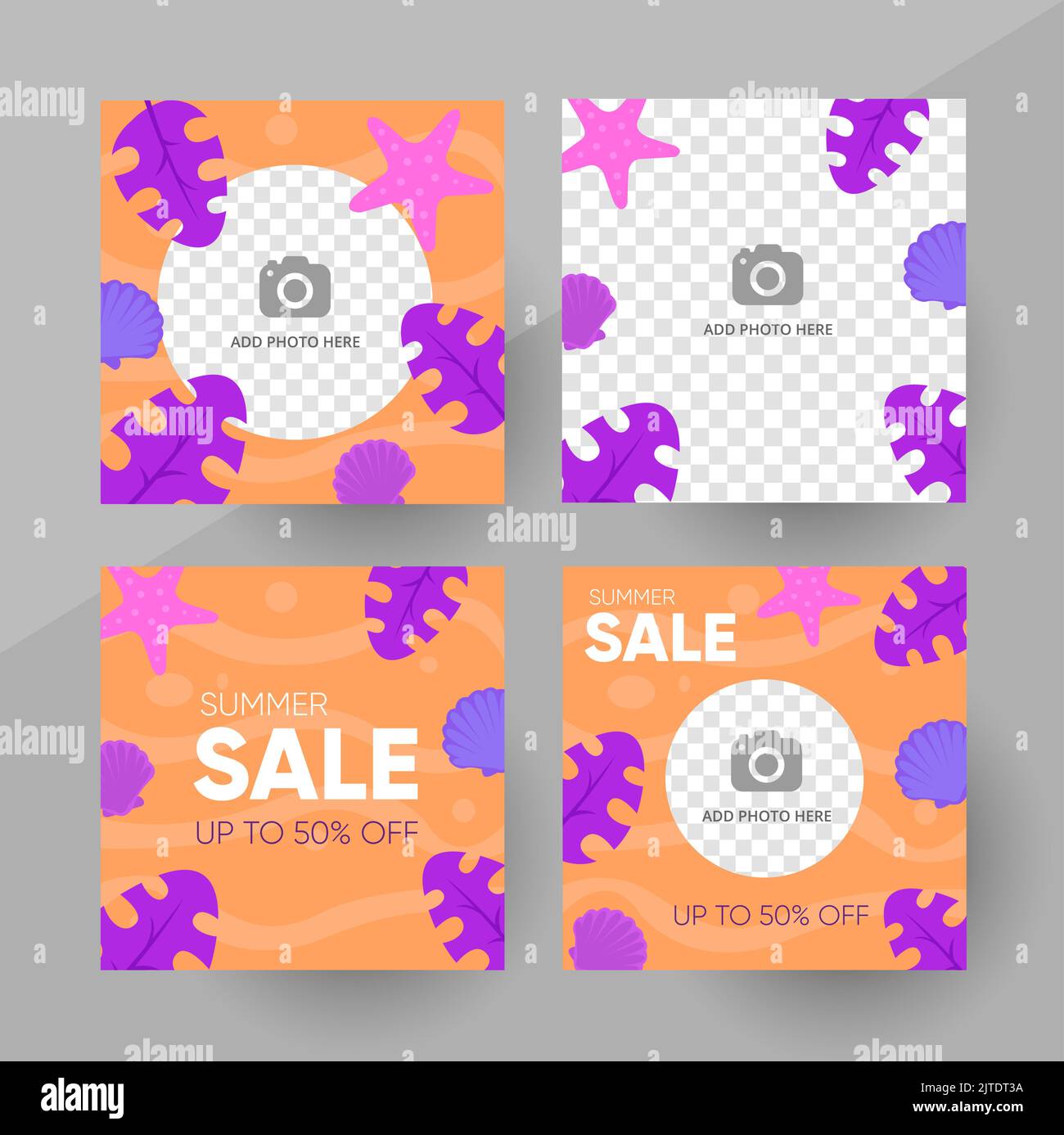 Social media summer sale post template, editable social media template ...