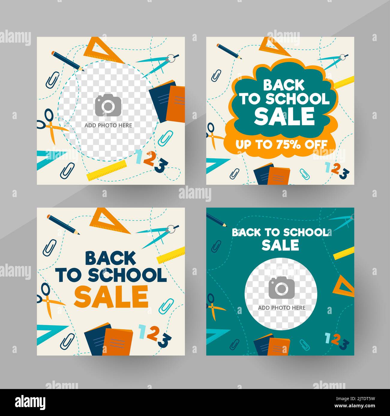 Social media back to school sale post template, editable social media ...