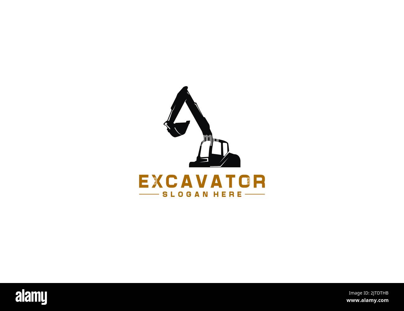 An excavator logo with a slogan on a white background Stock Vector ...