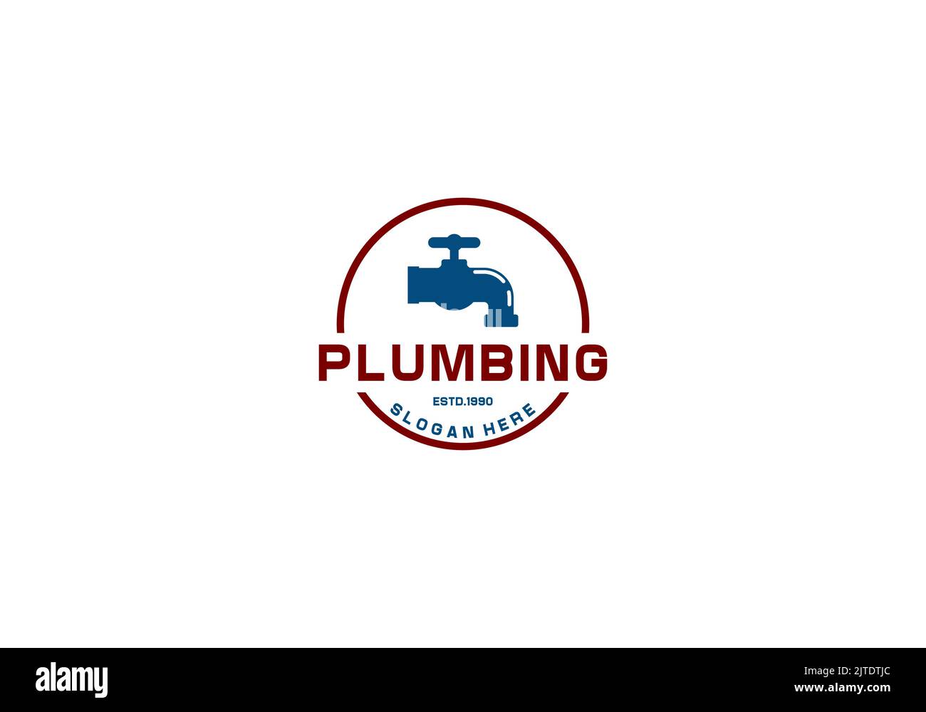 A plumbing logo with a slogan on a white background Stock Vector Image ...