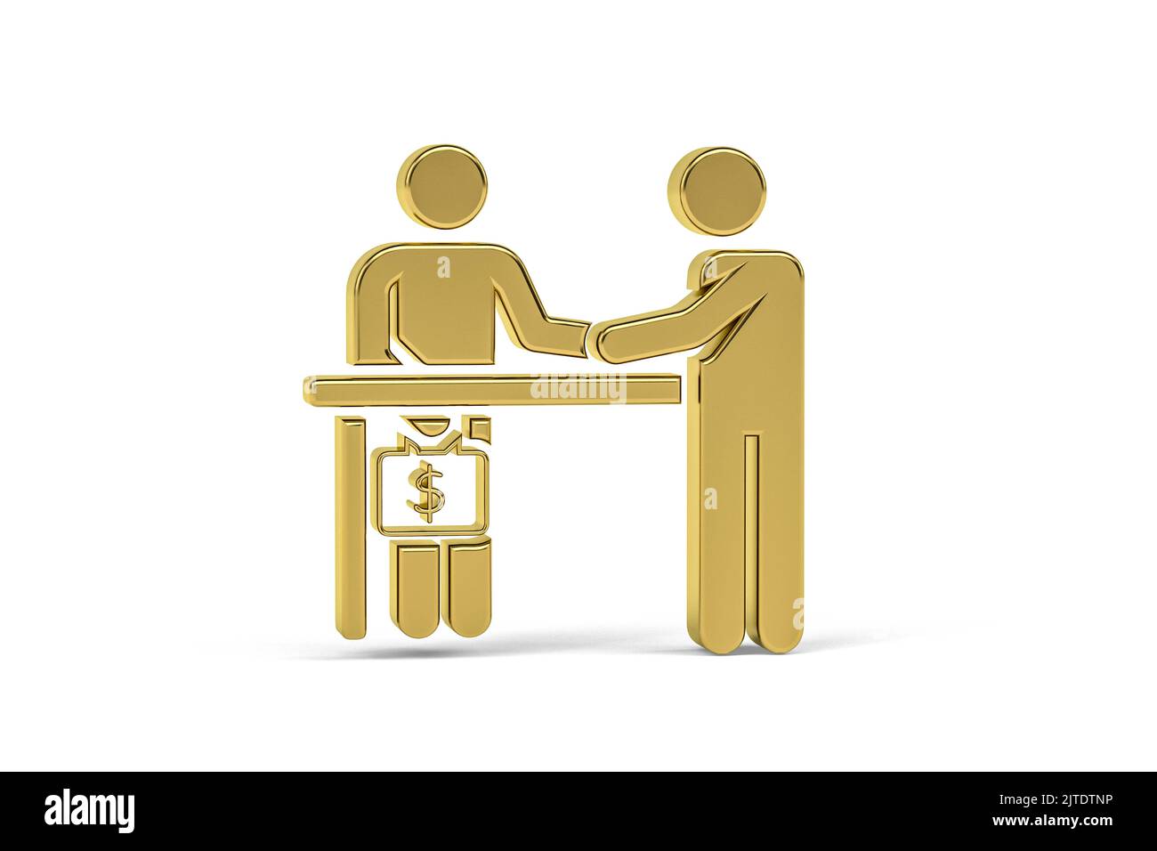 Golden 3d corruption icon isolated on white background - 3d render ...