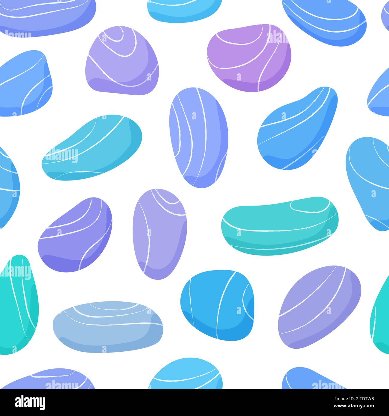 Pebble seamless pattern. Beach pebble stones background. Sea or river smooth rocks repeating ...