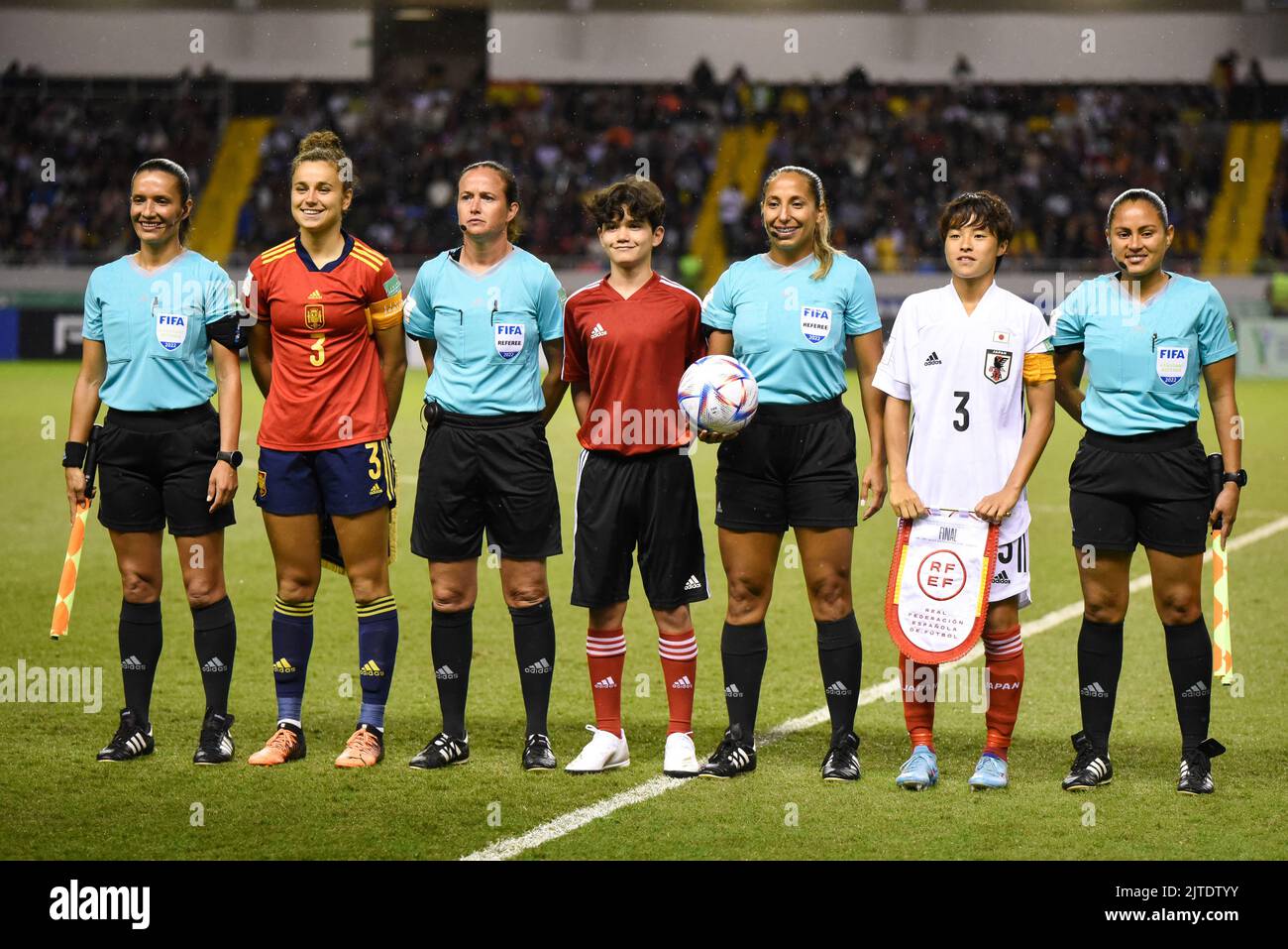 SAN JOSE, Costa Rica: Spain captain Ana TEJADA and Japan captain Ibuki ...