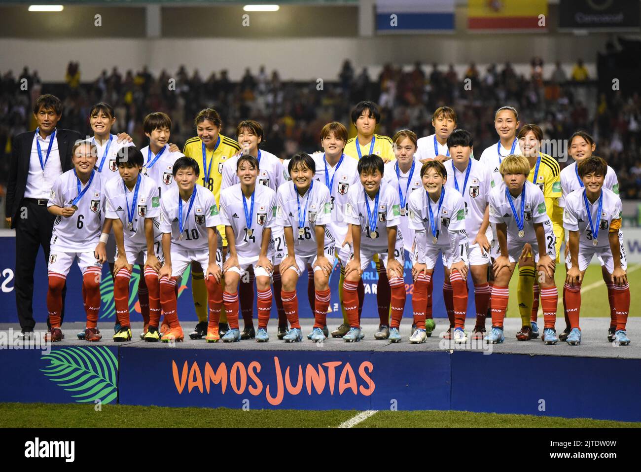 SAN JOSE, Costa Rica: Japan players pose with their second place medals ...