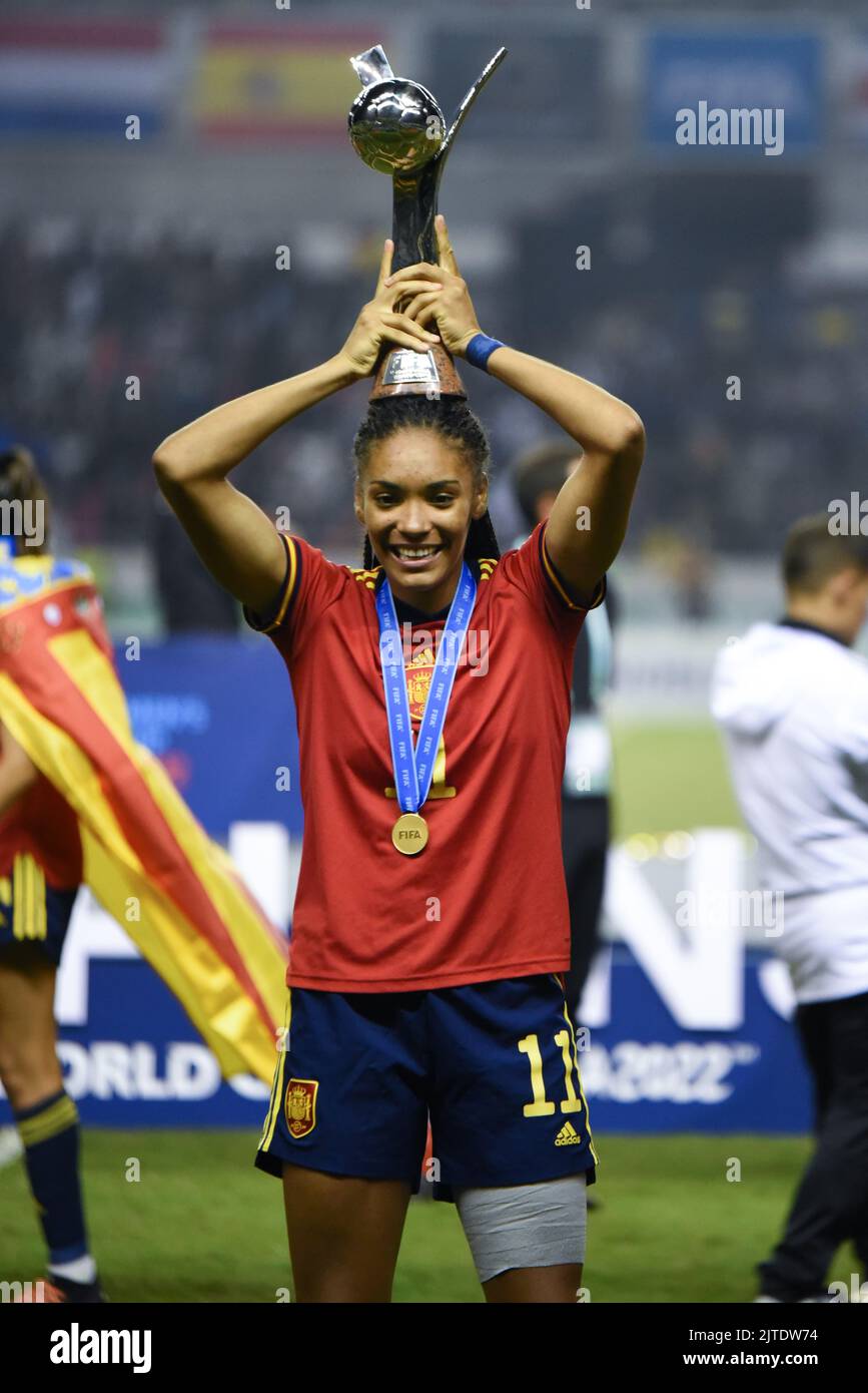 SAN JOSE, Costa Rica: Spain player Salma PARALLUELO (11) poses with the ...