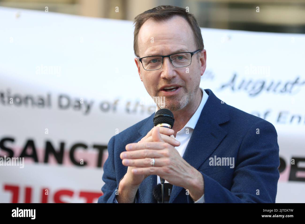 Sydney, Australia. 30th August 2022. Protest at the corner of Martin ...