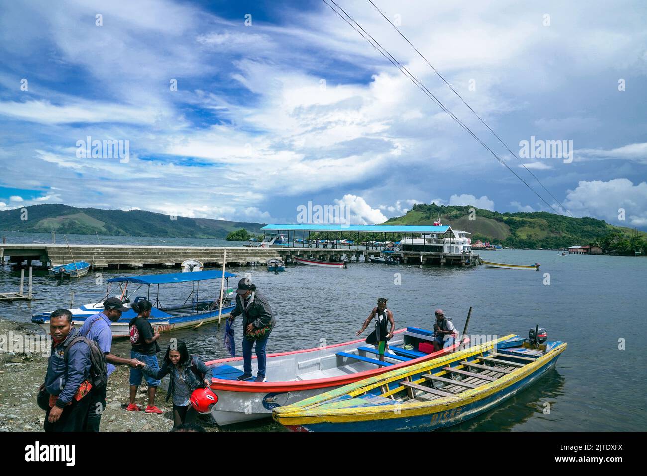 Jayapura, Papua, Indonesia, October 5, 2021: Papuans use traditional ...