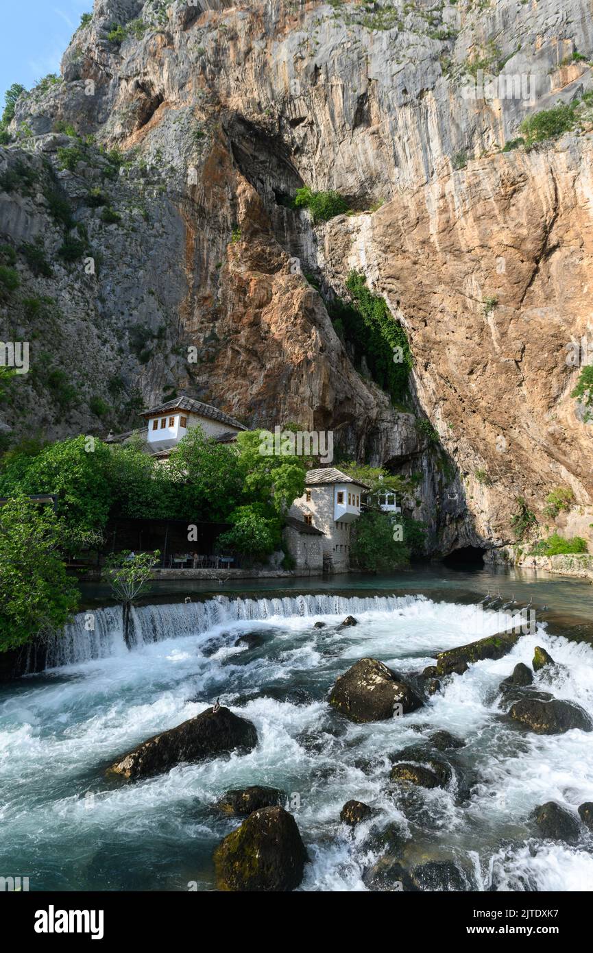 Blagaj Tekija (a Dervish monastery) at the source of the Buna river ...