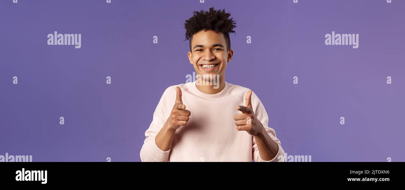 You got it. Close-up portrait of smiling cute young hispanic man saying ...