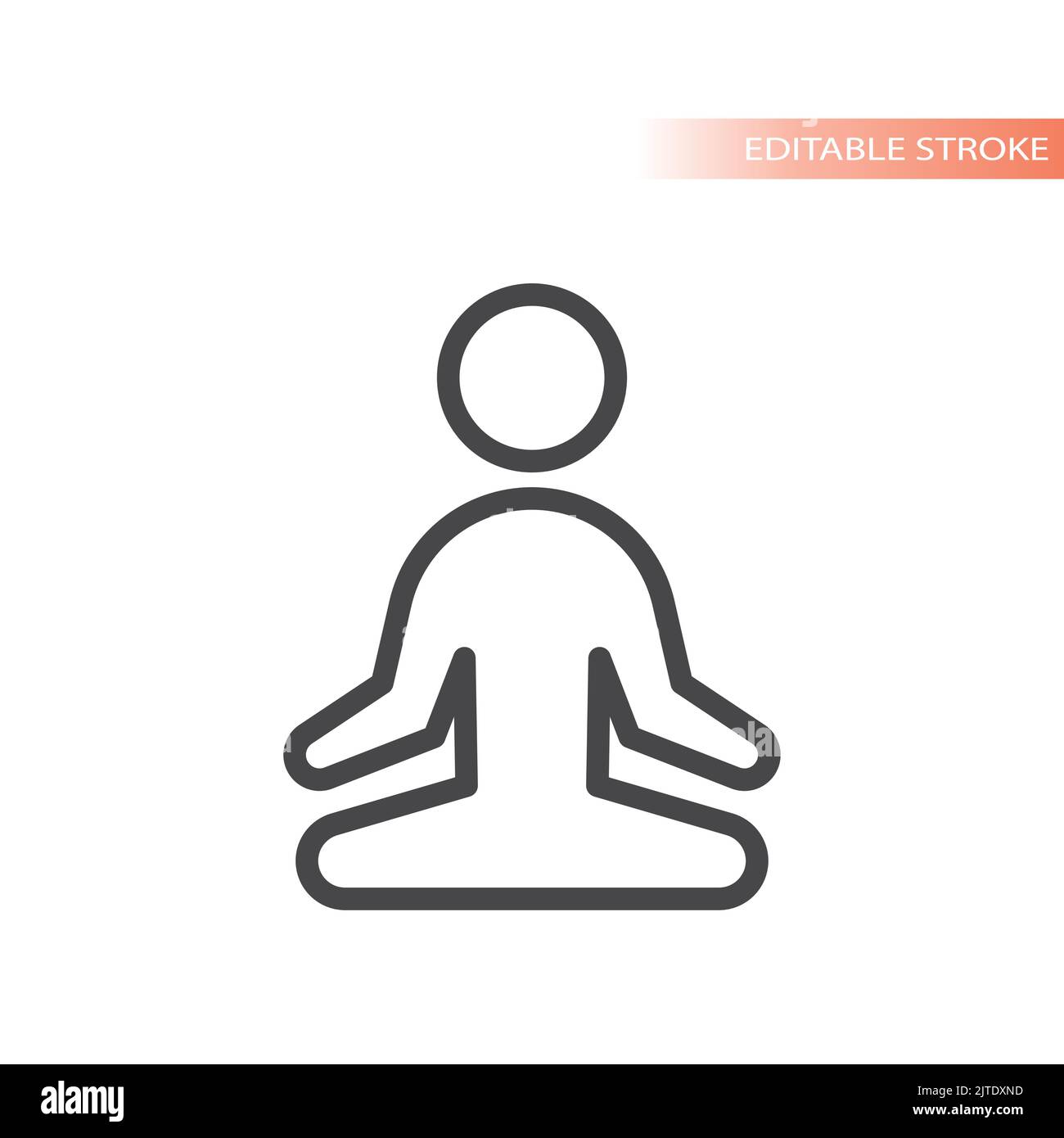 Yoga meditation man line vector icon. Lotus position person outlined ...