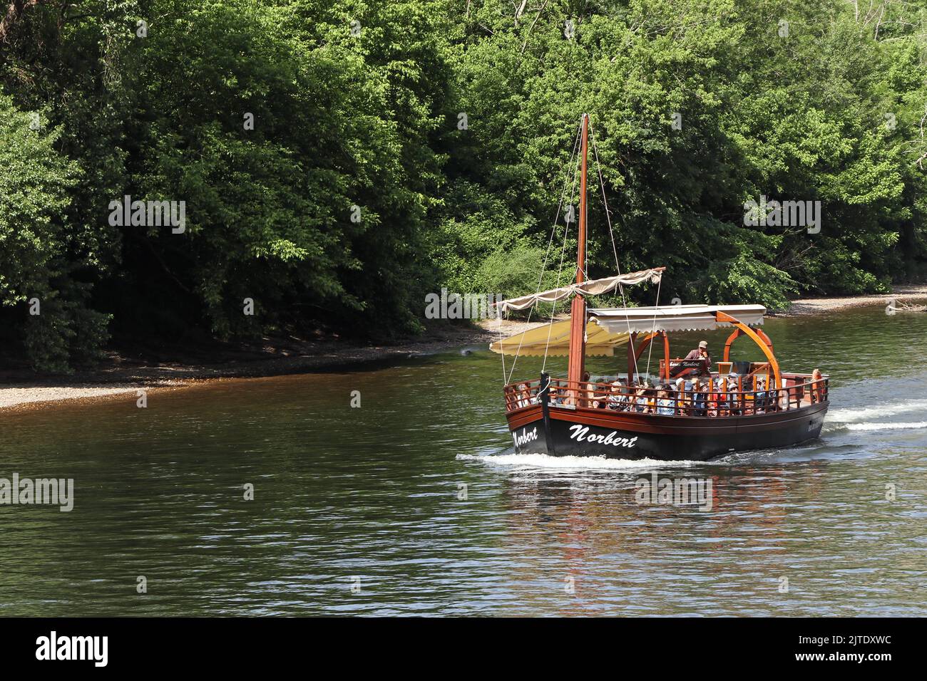 A Traditional Flat Bottomed River Boat known as a Gabares on the ...