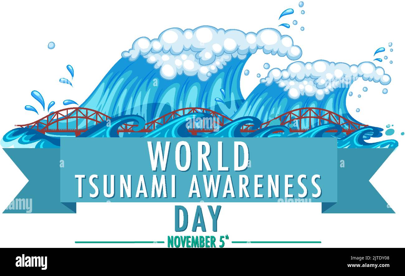 World Tsunami Awareness Day Banner Design illustration Stock Vector ...