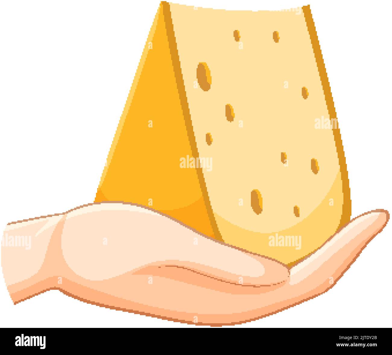Hand holding cheese block illustration Stock Vector Image & Art - Alamy