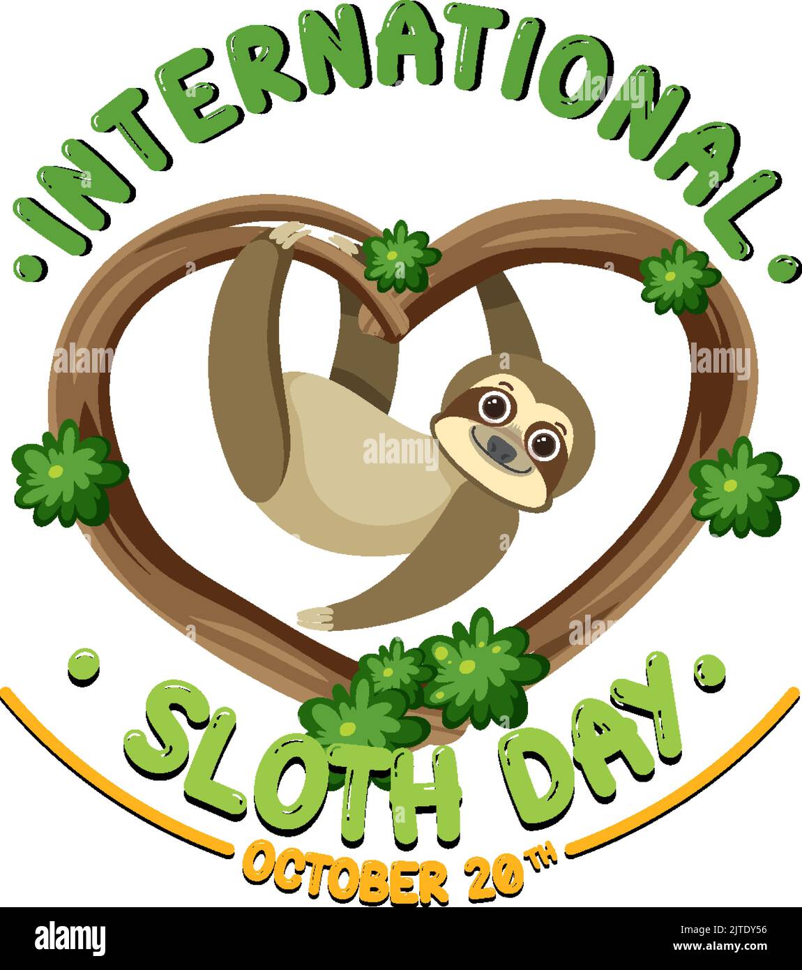 International sloth day banner concept vector illustration Stock Vector ...