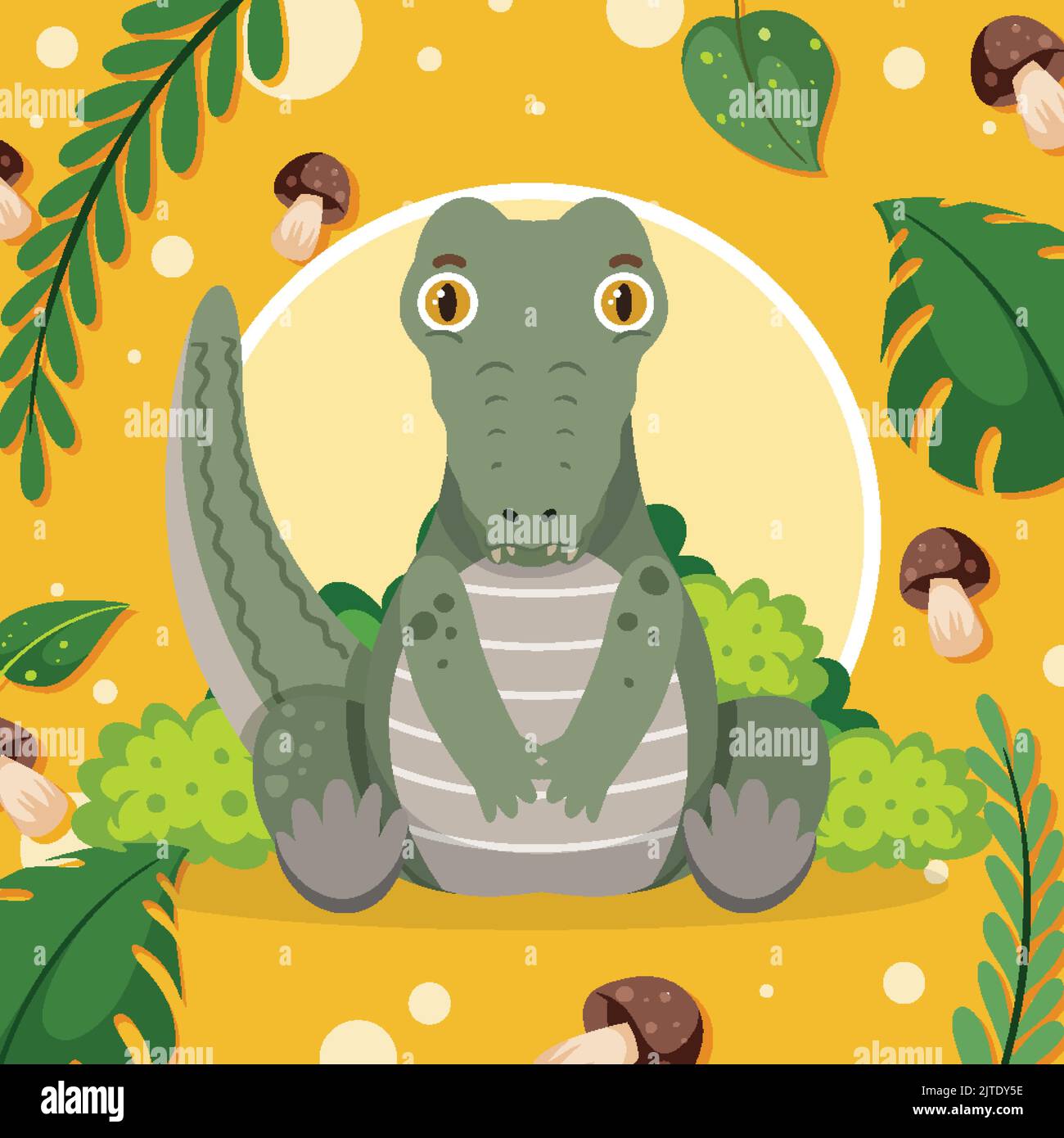 Cute crocodile in flat cartoon style illustration Stock Vector Image ...