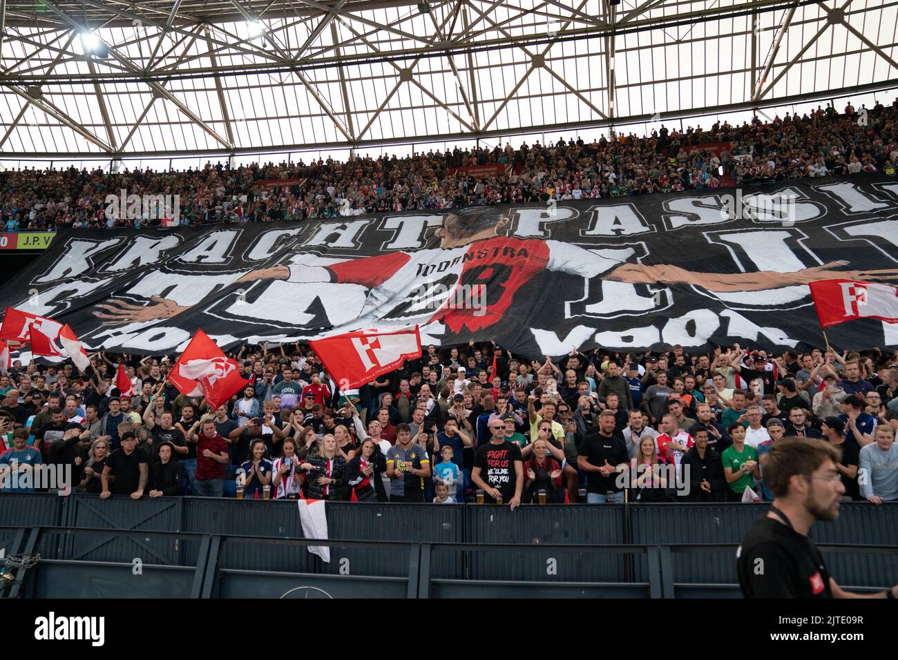 Rotterdam - Banner for Jens Toornstra of Feyenoord during the match ...