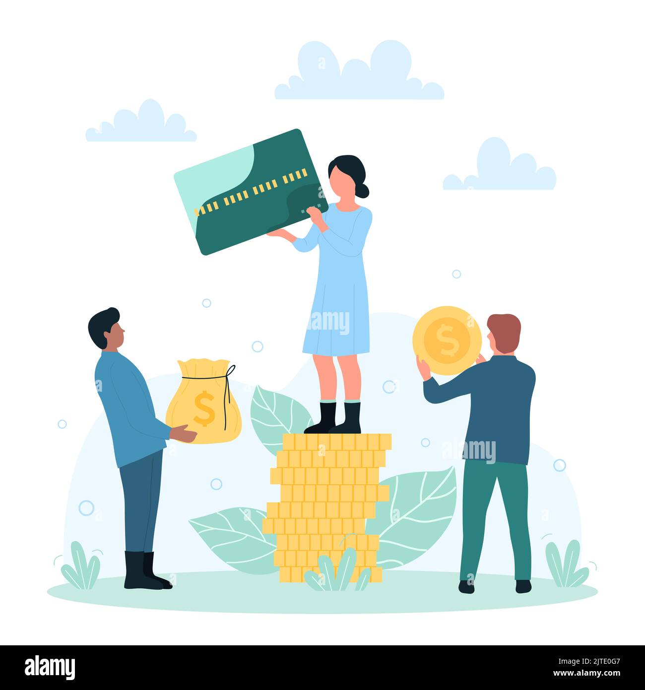 Financial transaction in bank account or electronic wallet, payment of ...