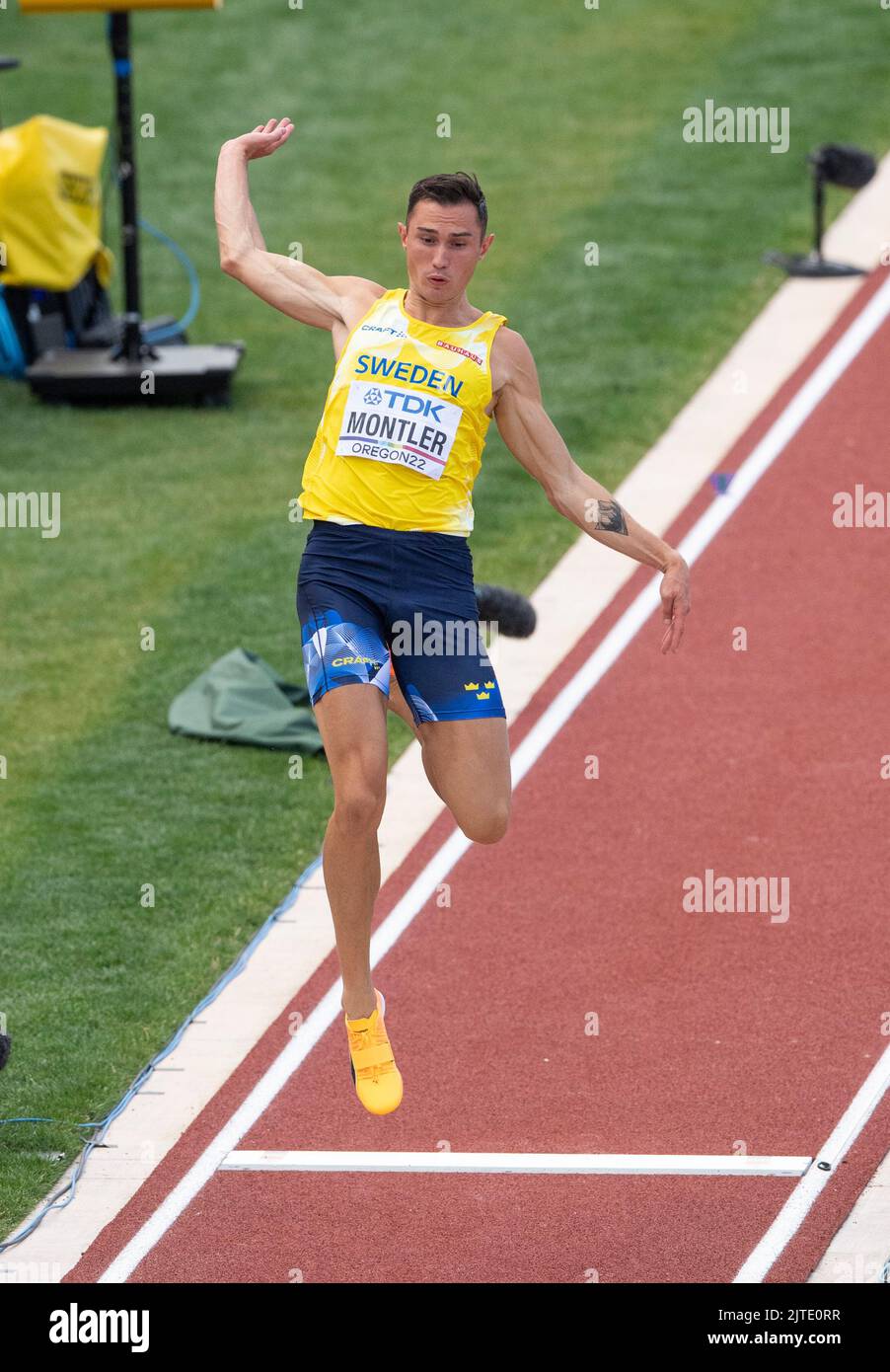 Thobias Montler of Sweden competing in the men’s long jump final at the ...