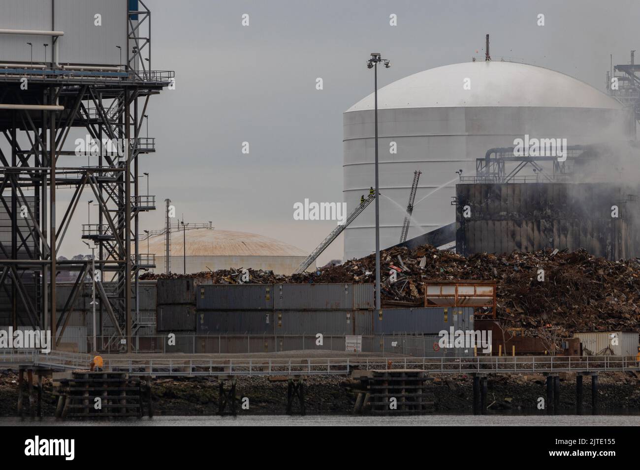 An industrial site damaged by fire Stock Photo - Alamy