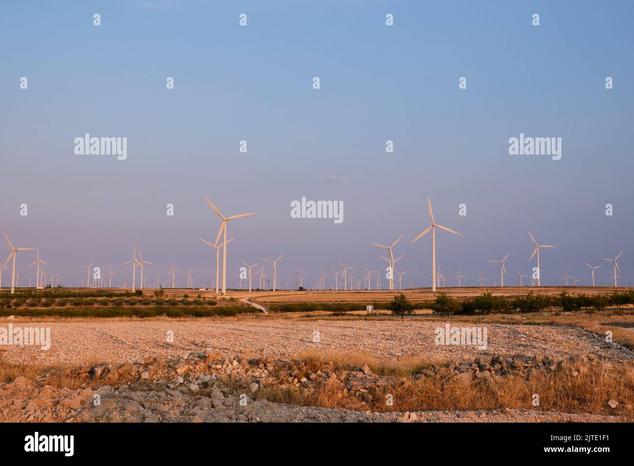 Wind turbines at the wind farm in Zaragoza, Spain Stock Photo - Alamy