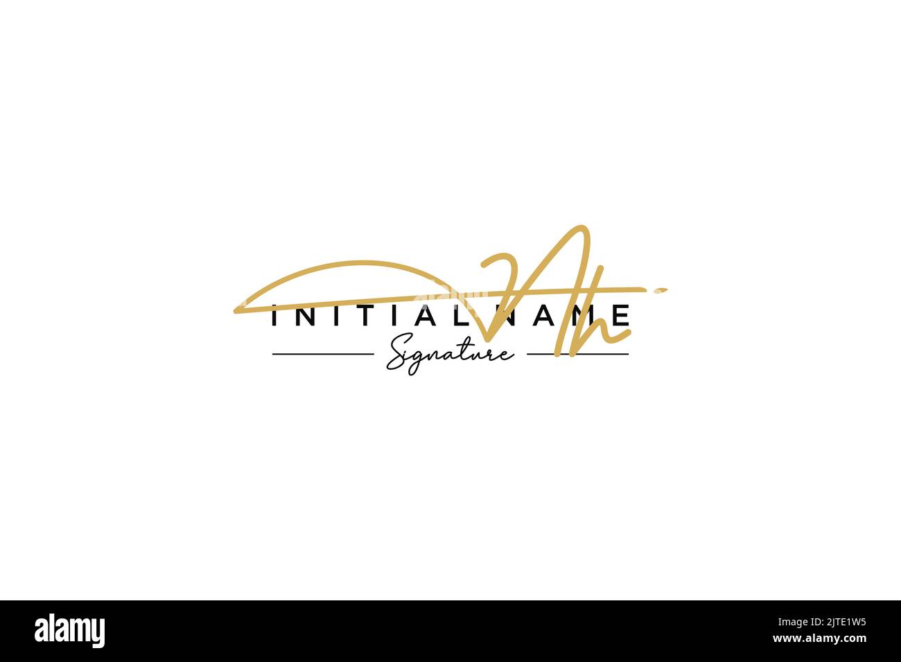 NH signature logo template vector. Hand drawn Calligraphy lettering ...