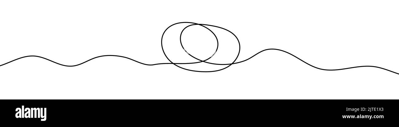 Continuous line drawing of round frame. One line icon of frame. One ...