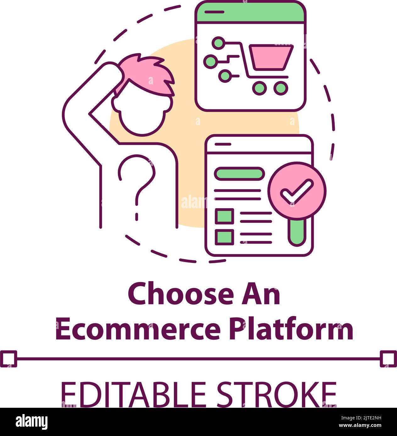 Choose Ecommerce Platform Concept Icon Stock Vector Image And Art Alamy