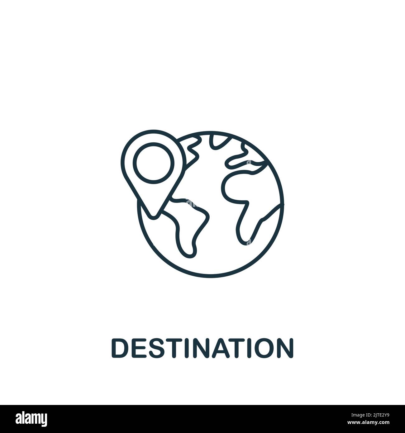 Destination icon. Line simple Travel icon for templates, web design and ...
