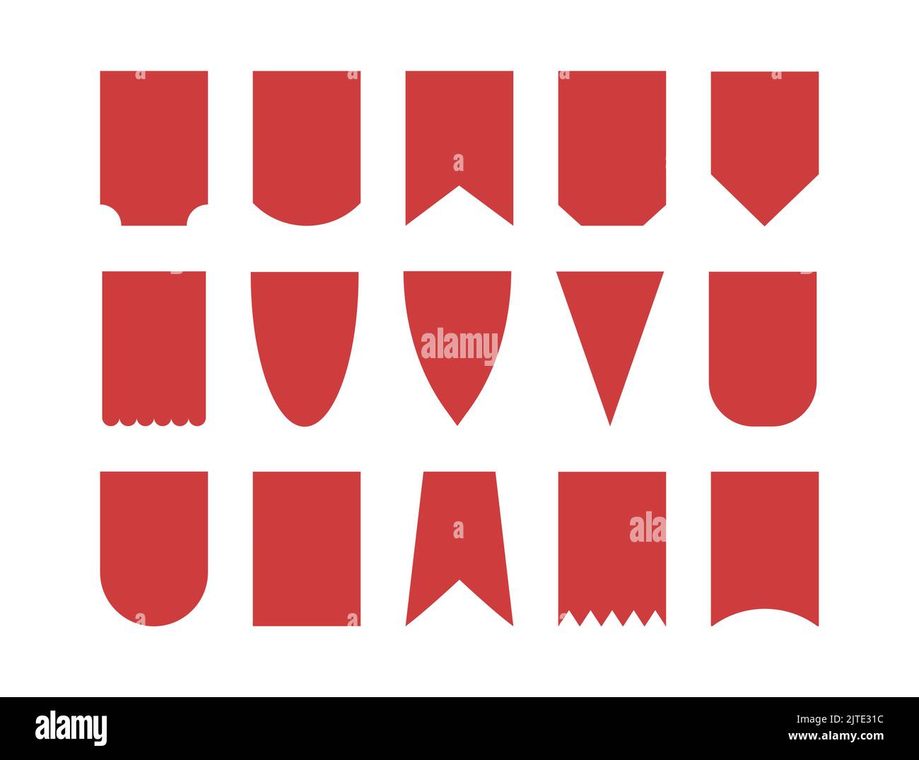 Banner bunting template set. Vector Template Design. Form of bunting ...
