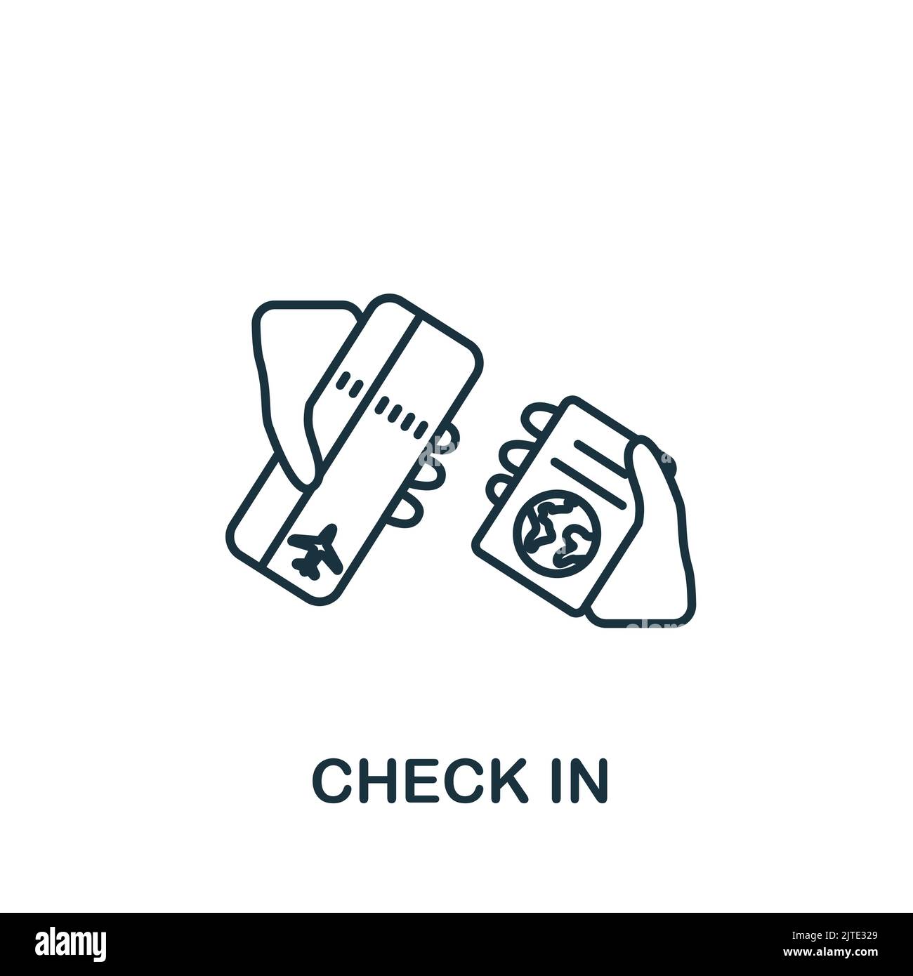 Check In icon. Line simple Travel icon for templates, web design and ...