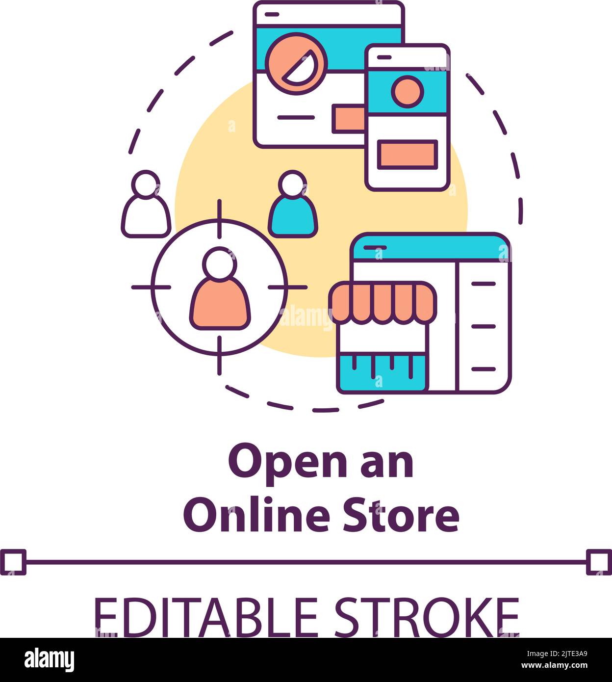 Open online store concept icon Stock Vector Image & Art - Alamy