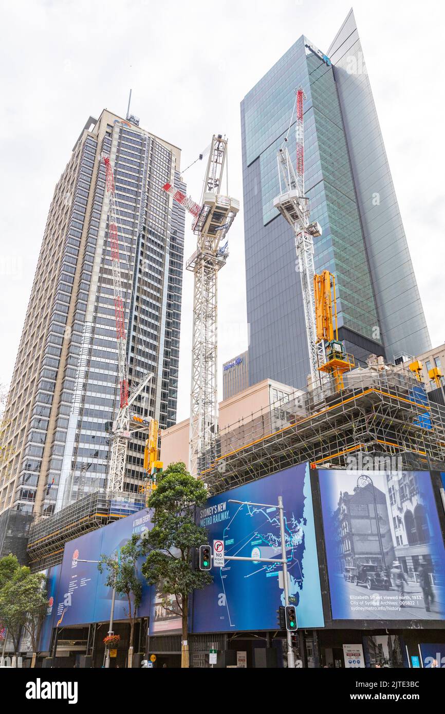 Sydney metro transport project construction in Sydney city centre ...