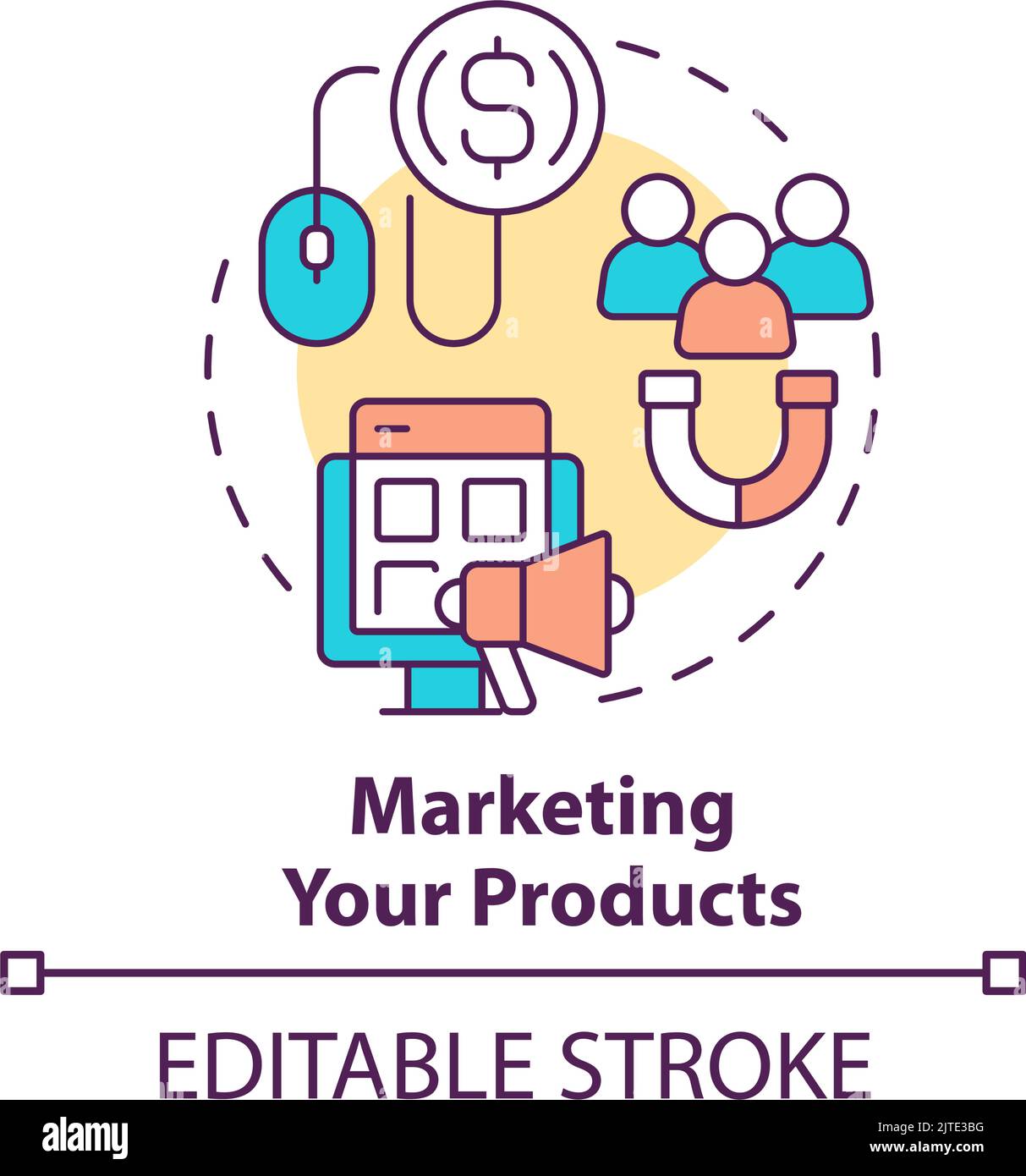 Marketing your products concept icon Stock Vector Image & Art - Alamy