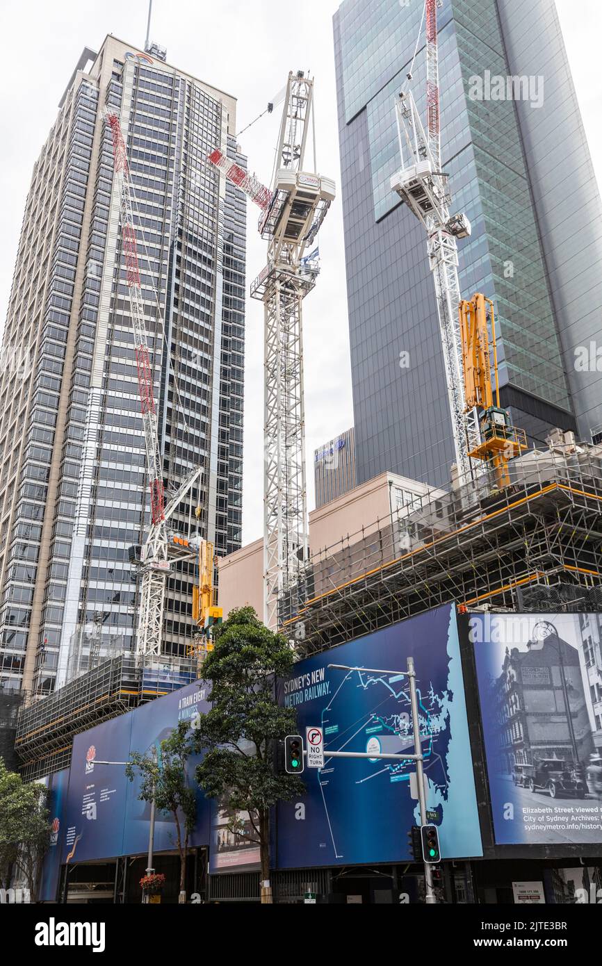 Sydney metro transport project construction in Sydney city centre ...