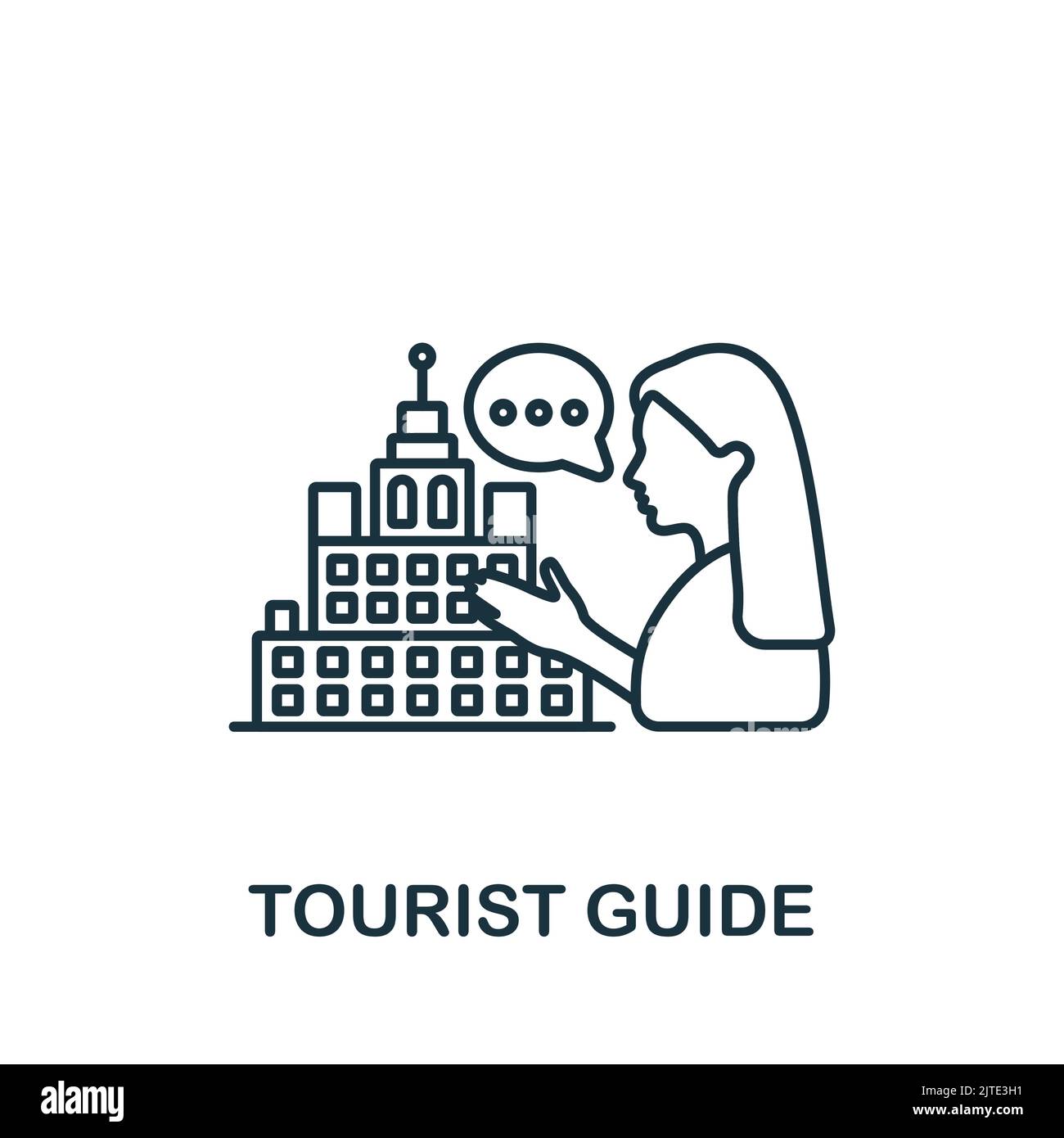 Tourist Guide icon. Line simple Travel icon for templates, web design ...