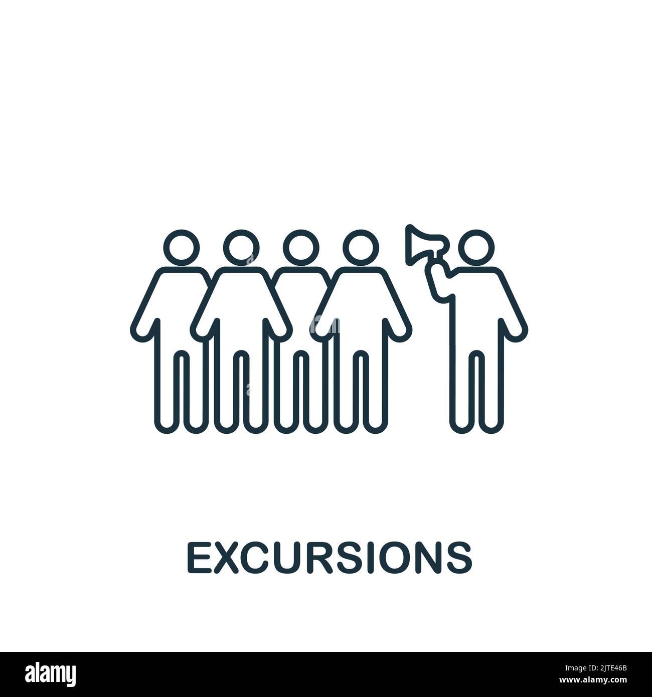 Excursions icon. Line simple Travel icon for templates, web design and ...