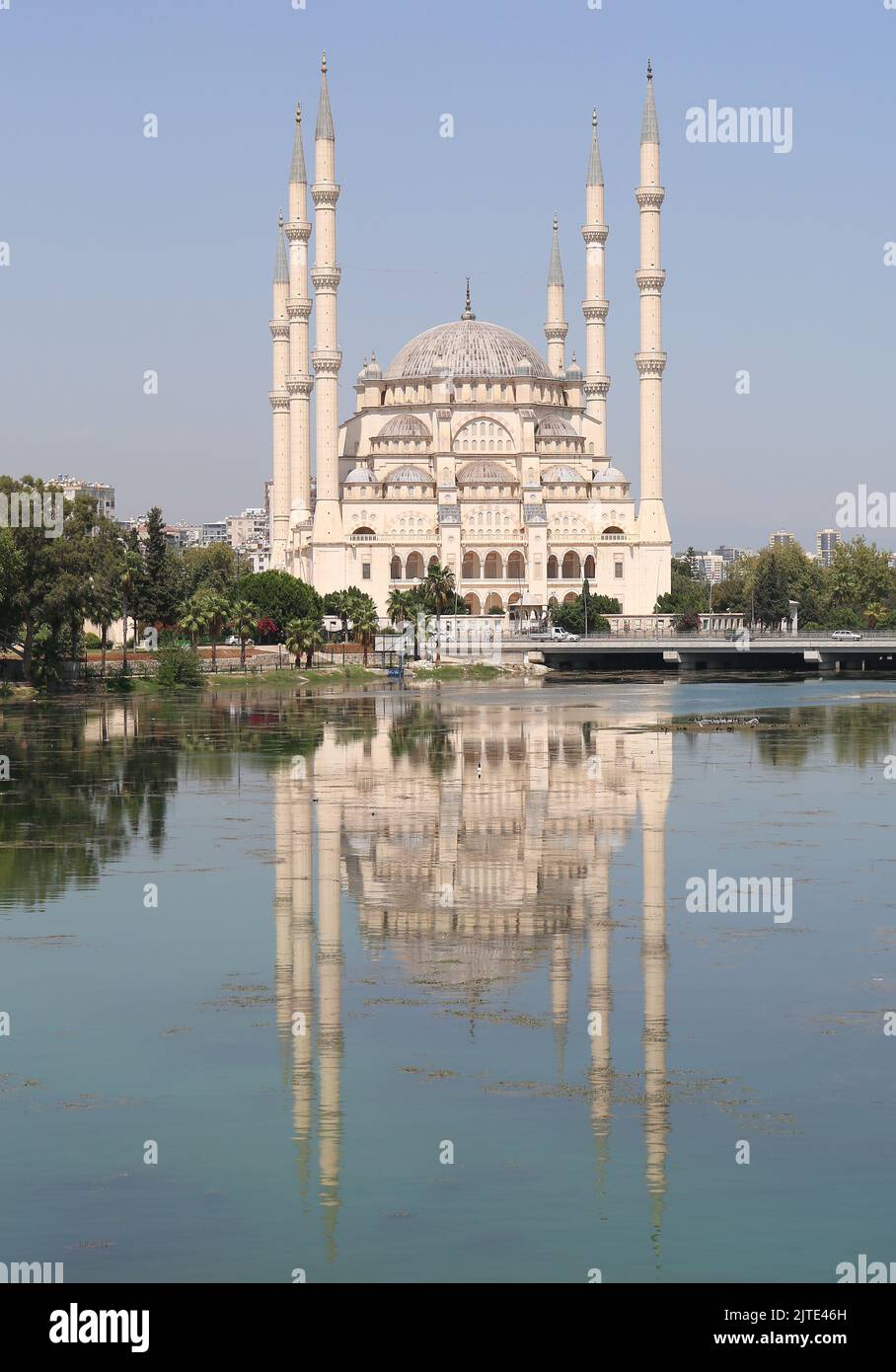 Reflections of The Sabanci Central Mosque on The River Seyhan in Adana ...