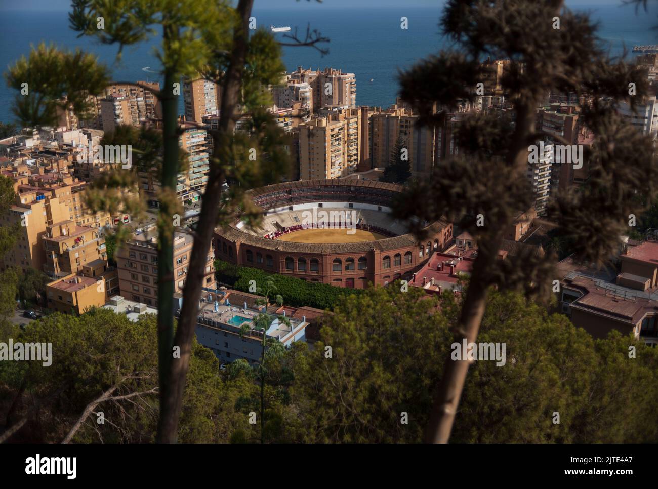An aerial view of the bullfighting arena in Malaga Stock Photo - Alamy