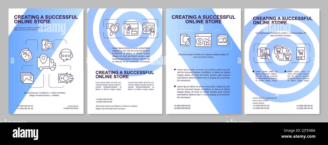 Creating successful online store blue brochure template Stock Vector ... Creating successful online store blue brochure template Stock Vector ...