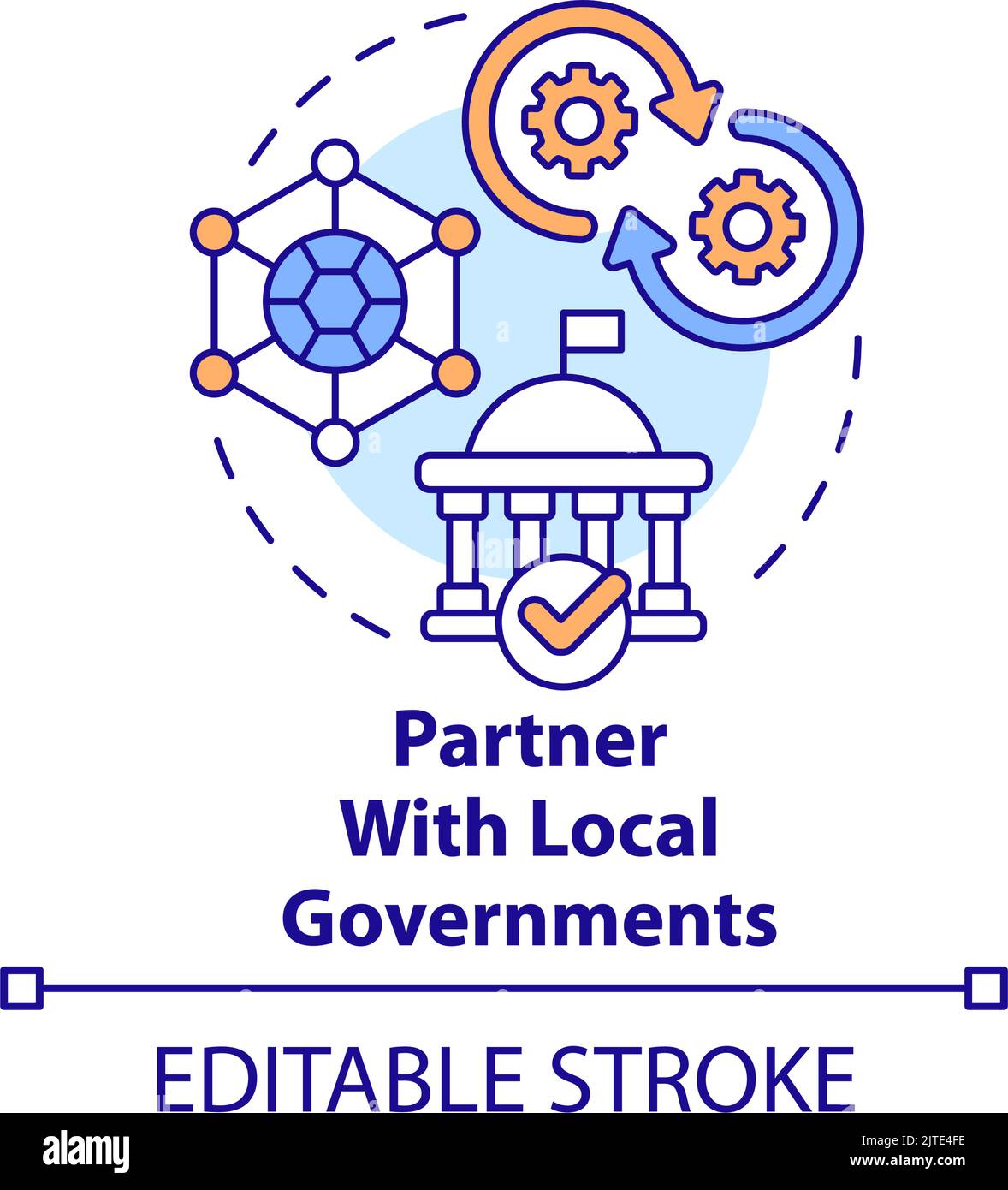 Partner with local governments concept icon Stock Vector Image & Art ...