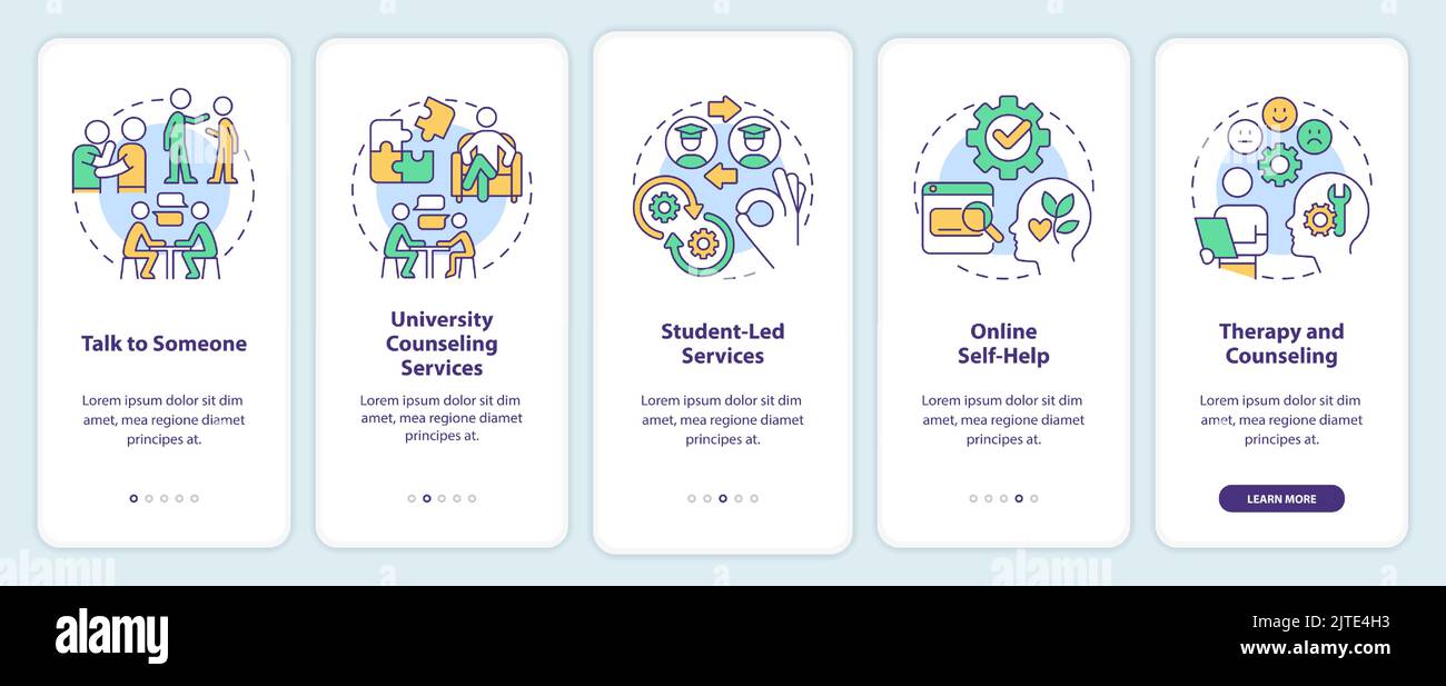 Where to get help onboarding mobile app screen Stock Vector Image & Art ...