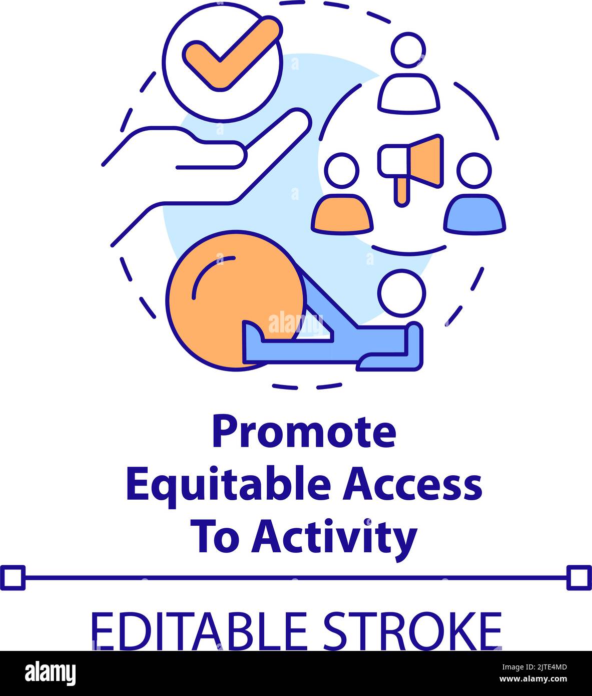 Promote equitable access to activity concept icon Stock Vector Image ...