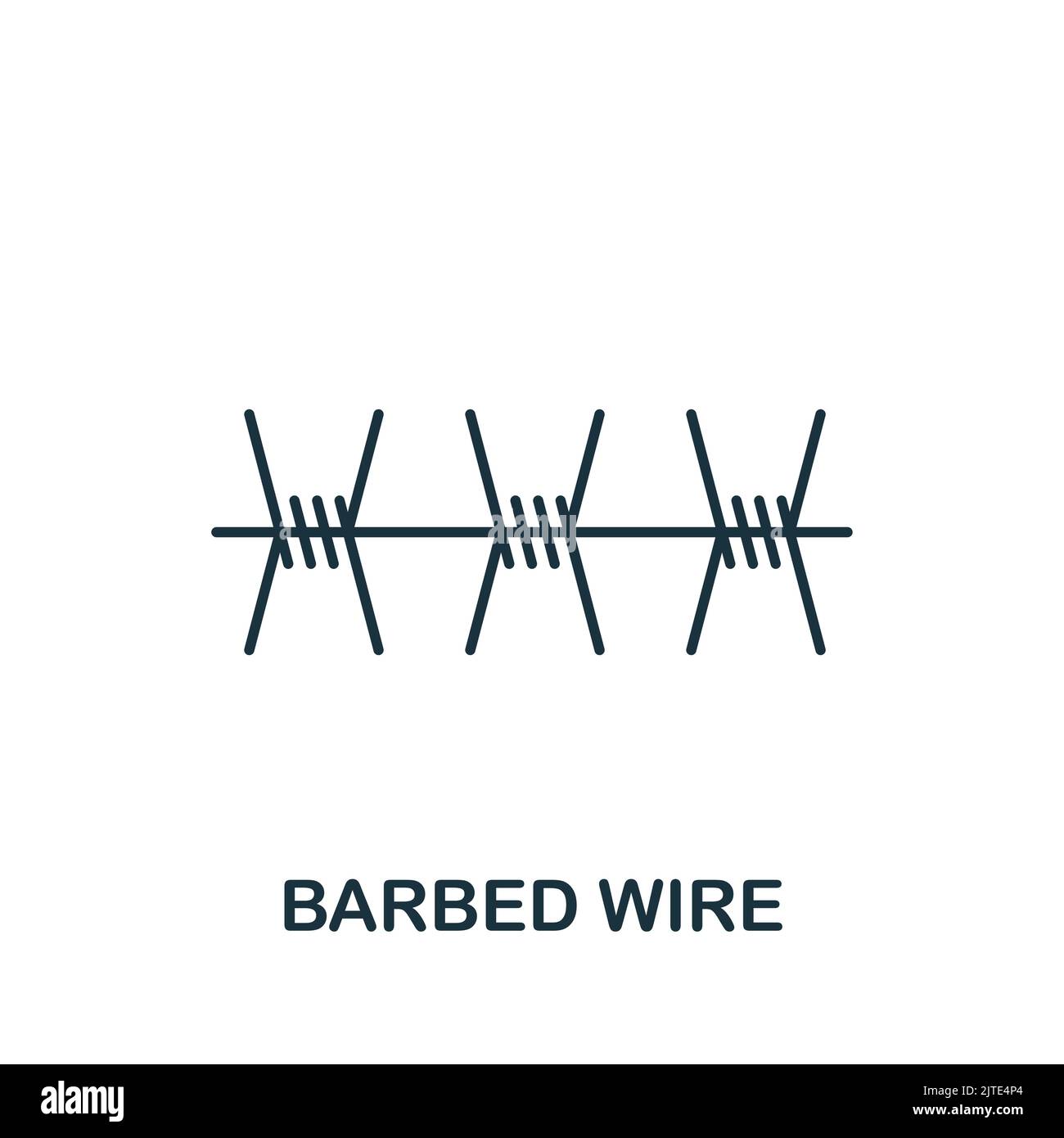 Barbed Wire icon. Line simple line War icon for templates, web design ...