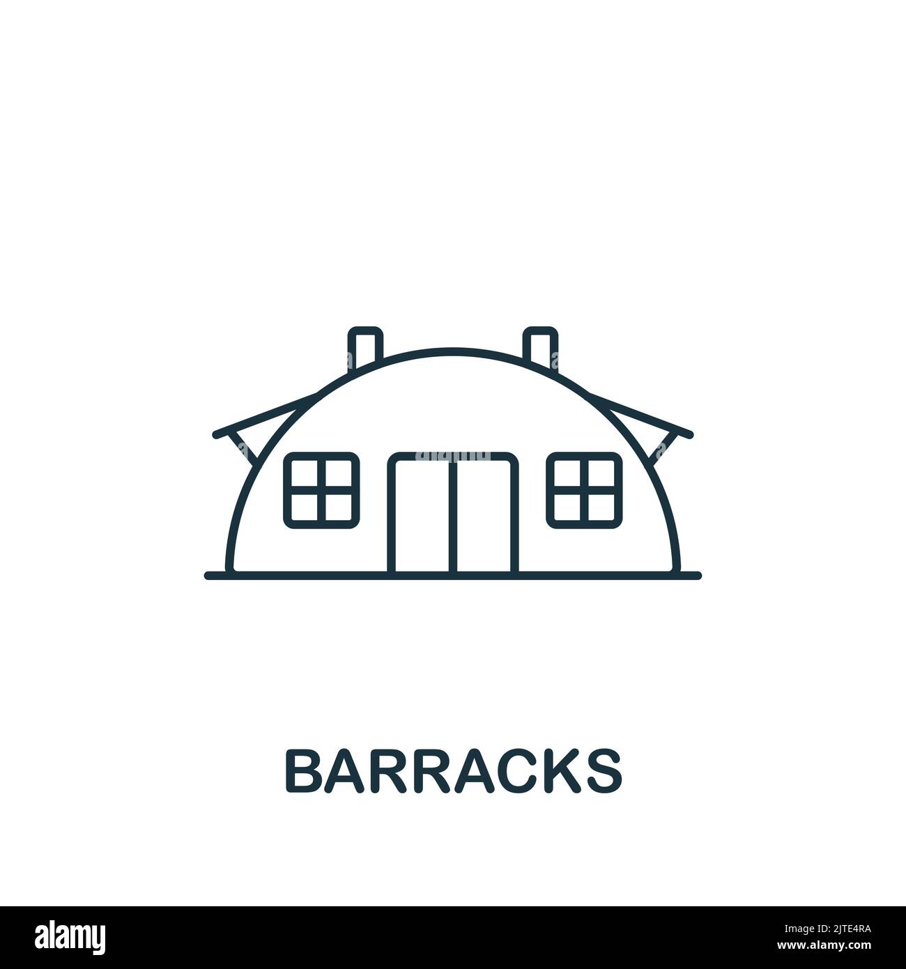 Barracks icon. Line simple line War icon for templates, web design and ...