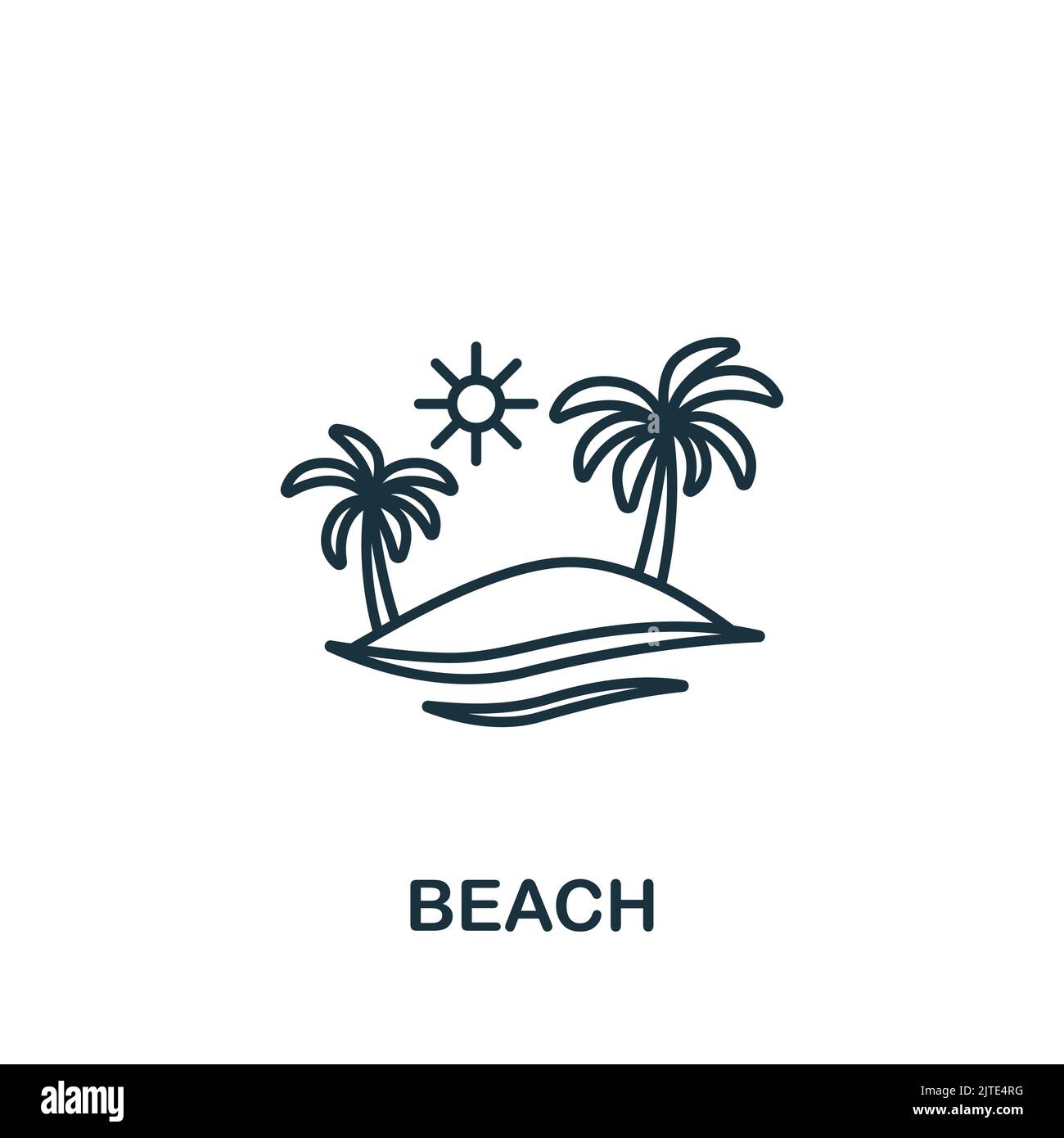 Beach icon. Line simple Travel icon for templates, web design and ...