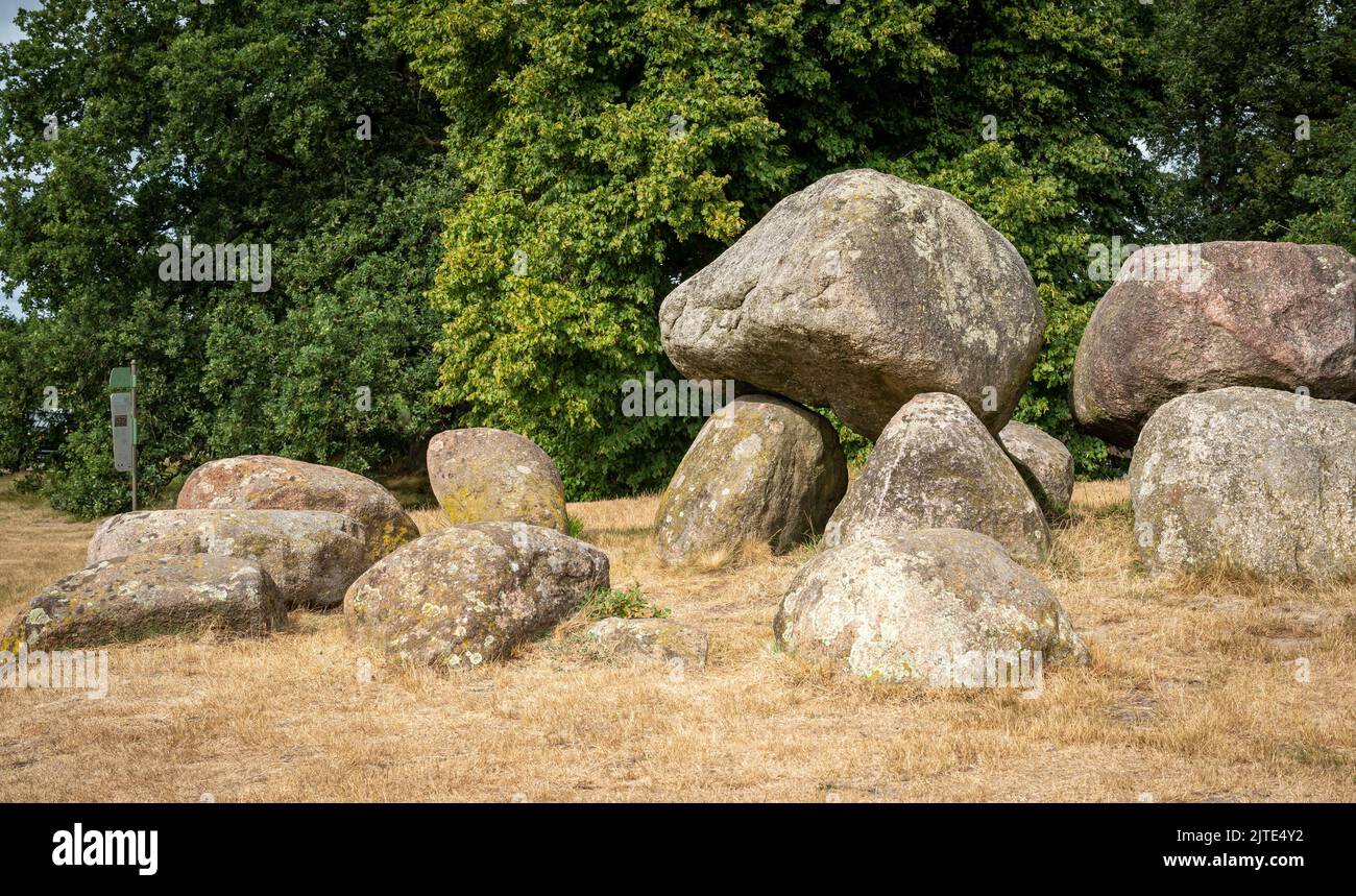 Dolmen D15, called "hunebed" in dutch, in te village of Loon, nearby ...